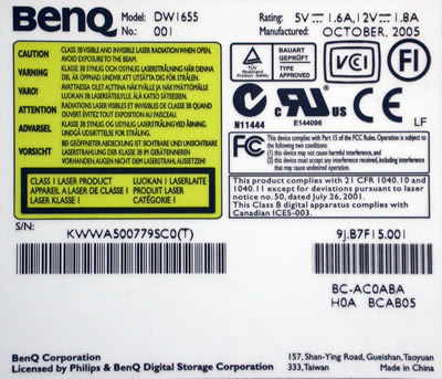 BenQ DW1655 - Printer Friendly version