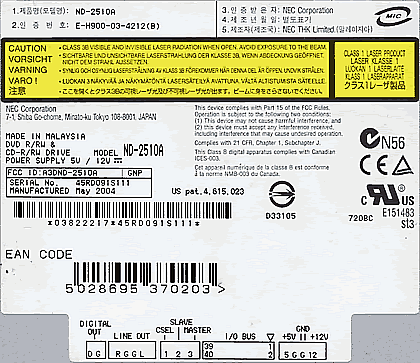 NEC ND-2510A - Printer Friendly version